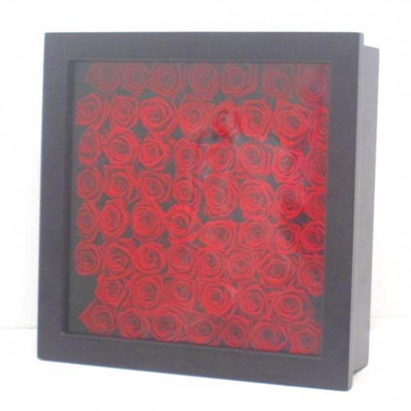 《Preserved Flower》Premium Red Rose Frame｜インターネット花キューピット・ お取り寄せフラワーギフト